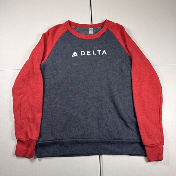 Delta | Tops | Delta Airlines Pullover Sweatshirt Gray Red Womens Size ...